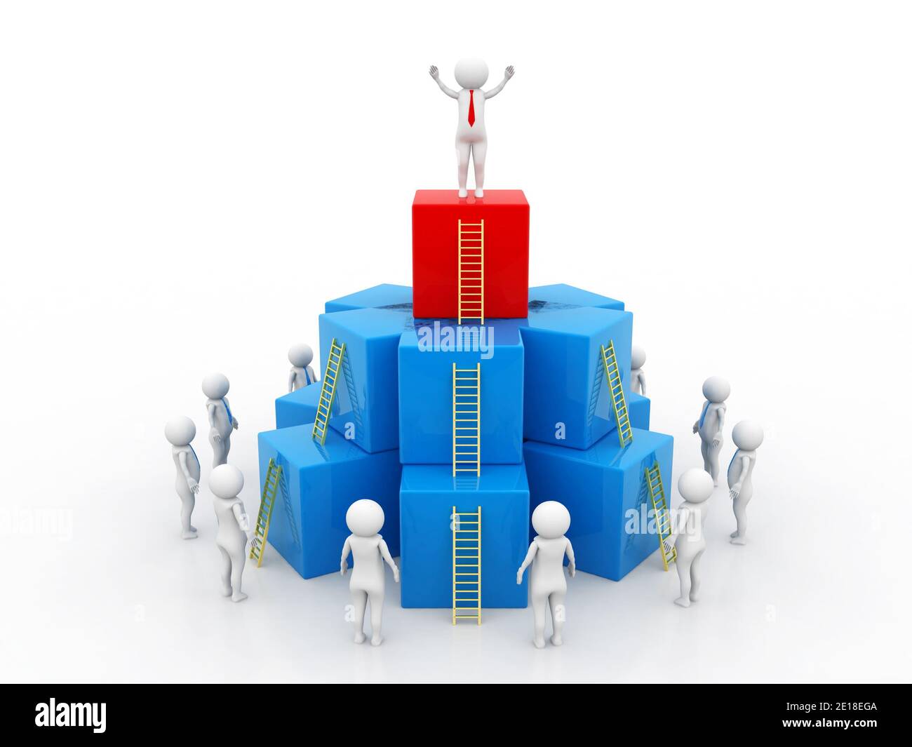 Business success, business network concept. Successful Businessman. 3d ...