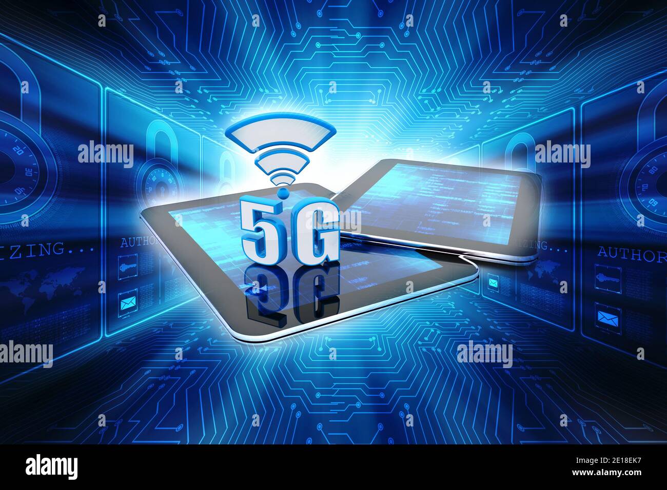 5G Network internet concept background, 5th generation of internet, 5G ...