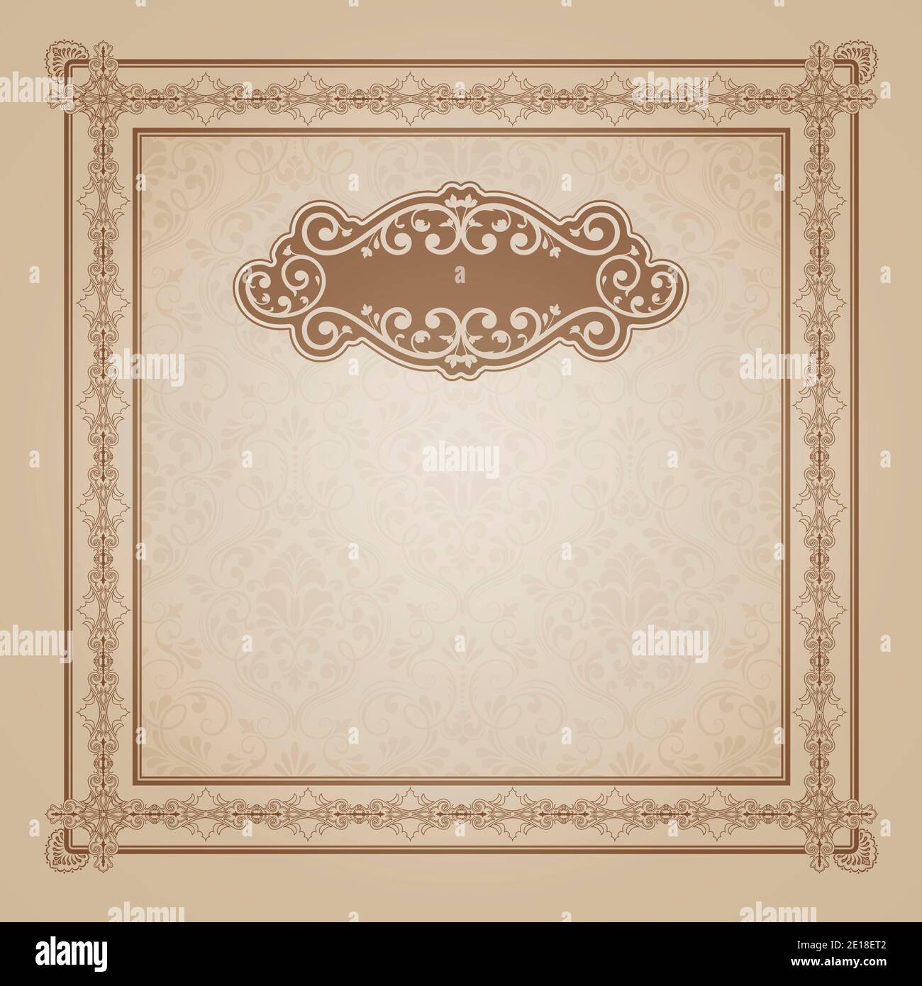 Vintage background with decorative border and patterns Stock Photo - Alamy