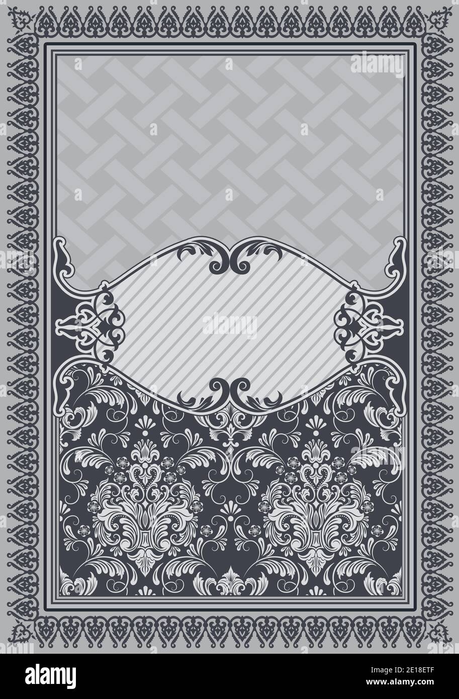 Decorative background with elegant vintage border and frame. Vintage ...