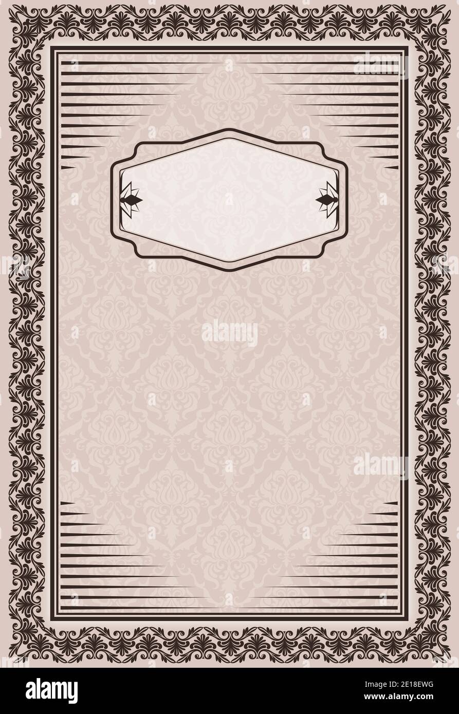 Vintage background with ornamental border and decorative patterns ...