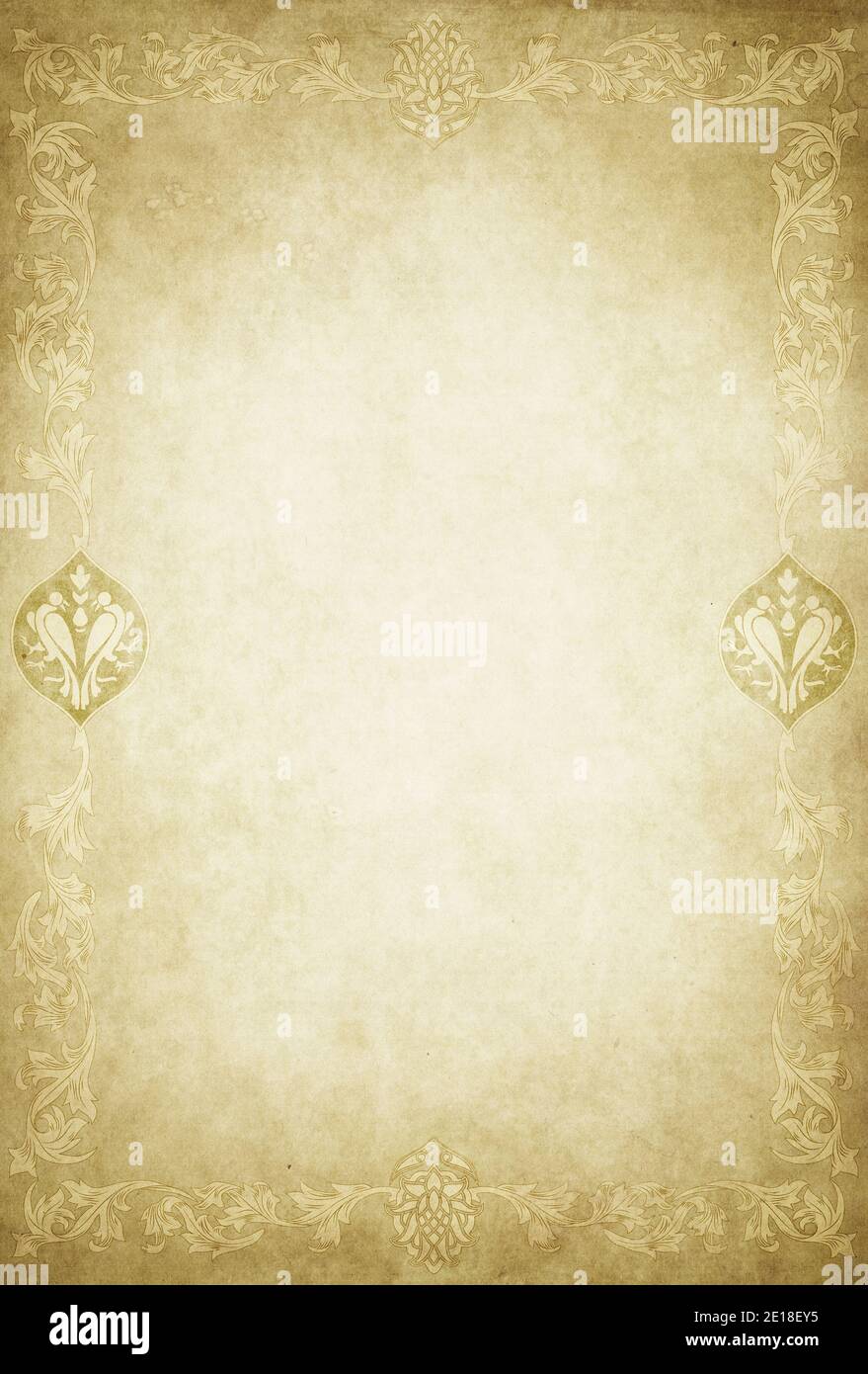 Old grunge paper background with vintage border and copy space for the ...