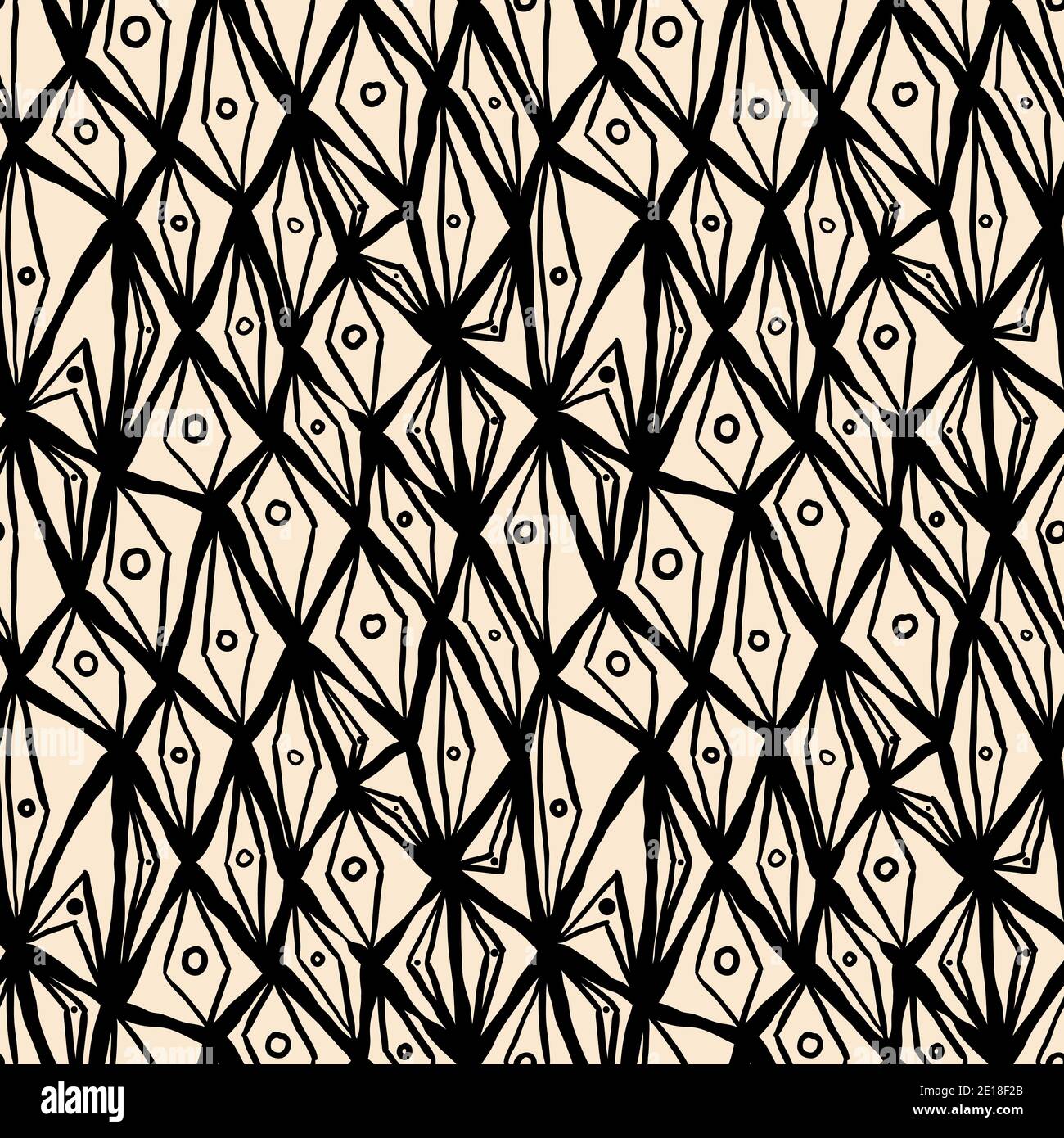 Seamless hand drawn ink pattern. Creative endless background with blots ...