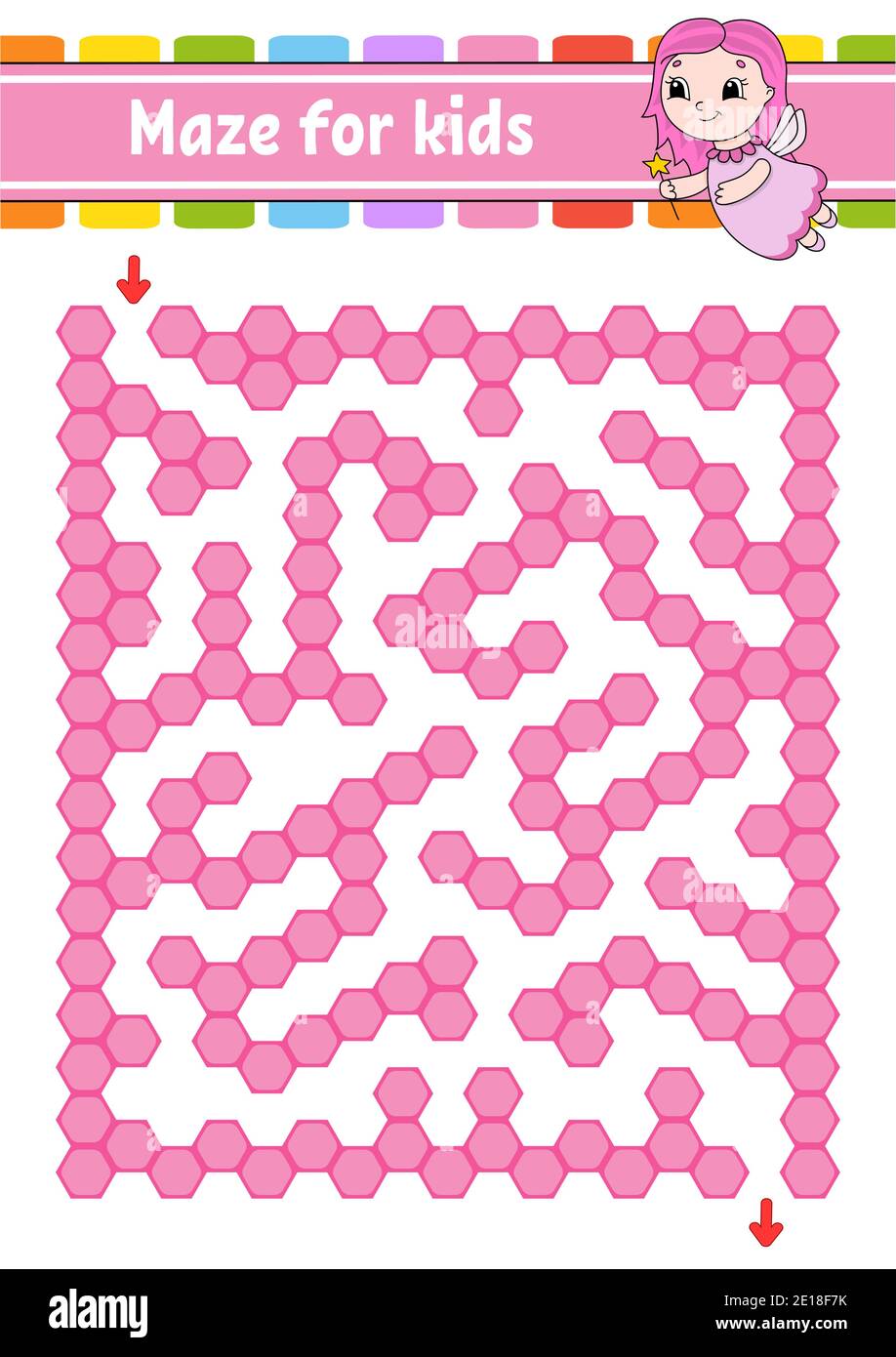 Rectangular color maze. Game for kids. Funny labyrinth. Education ...