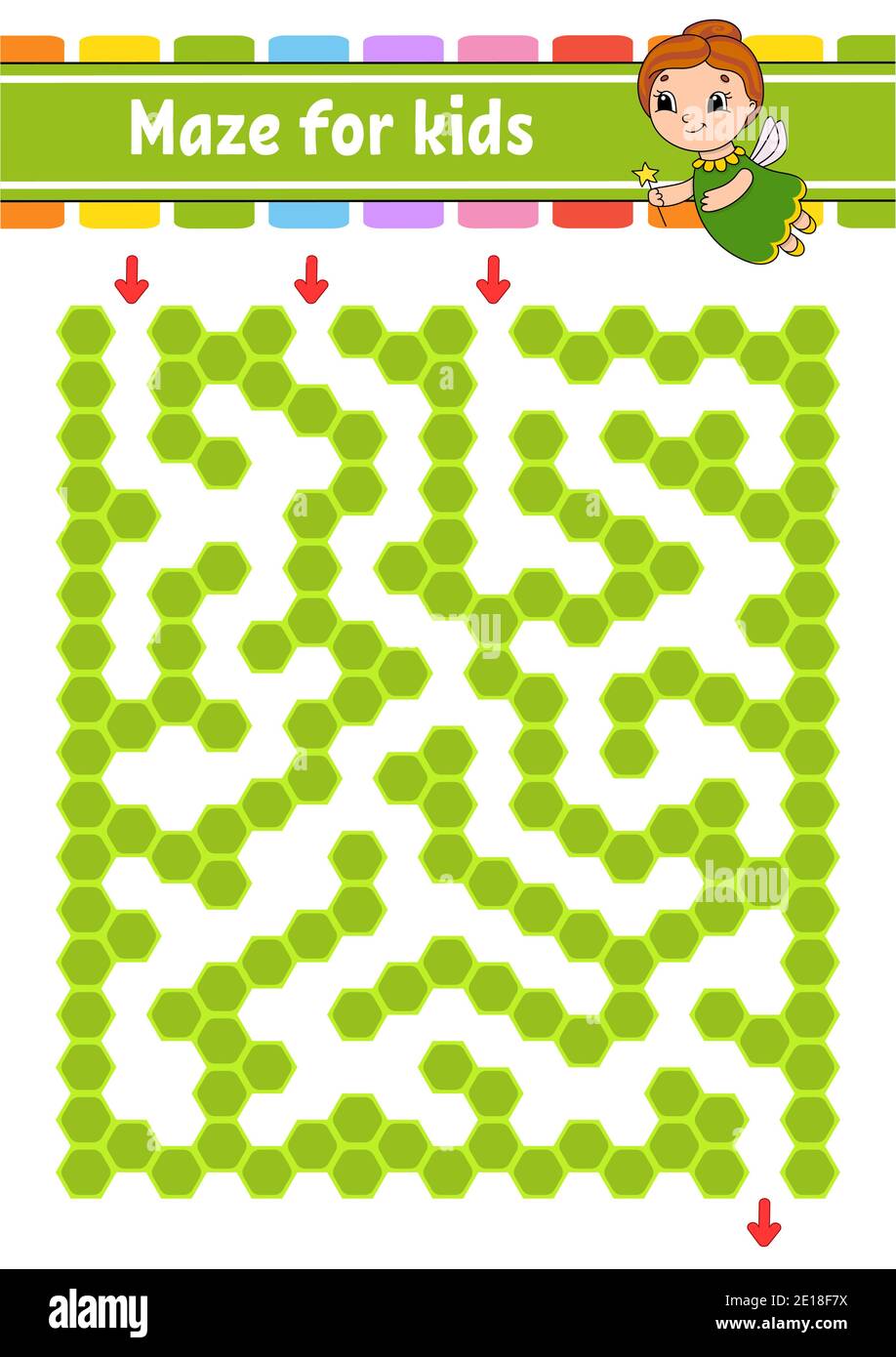 Rectangular color maze. Game for kids. Funny labyrinth. Education ...