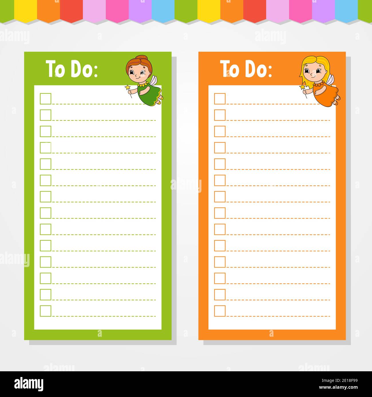To do list for kids. Empty template. The rectangular shape. Isolated ...