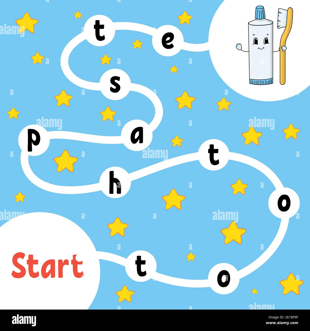 Toothpaste. Logic puzzle game. Learning words for kids. Find the hidden ...