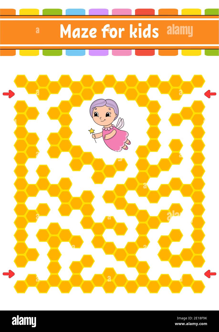 Rectangular color maze. Game for kids. Funny labyrinth. Education ...