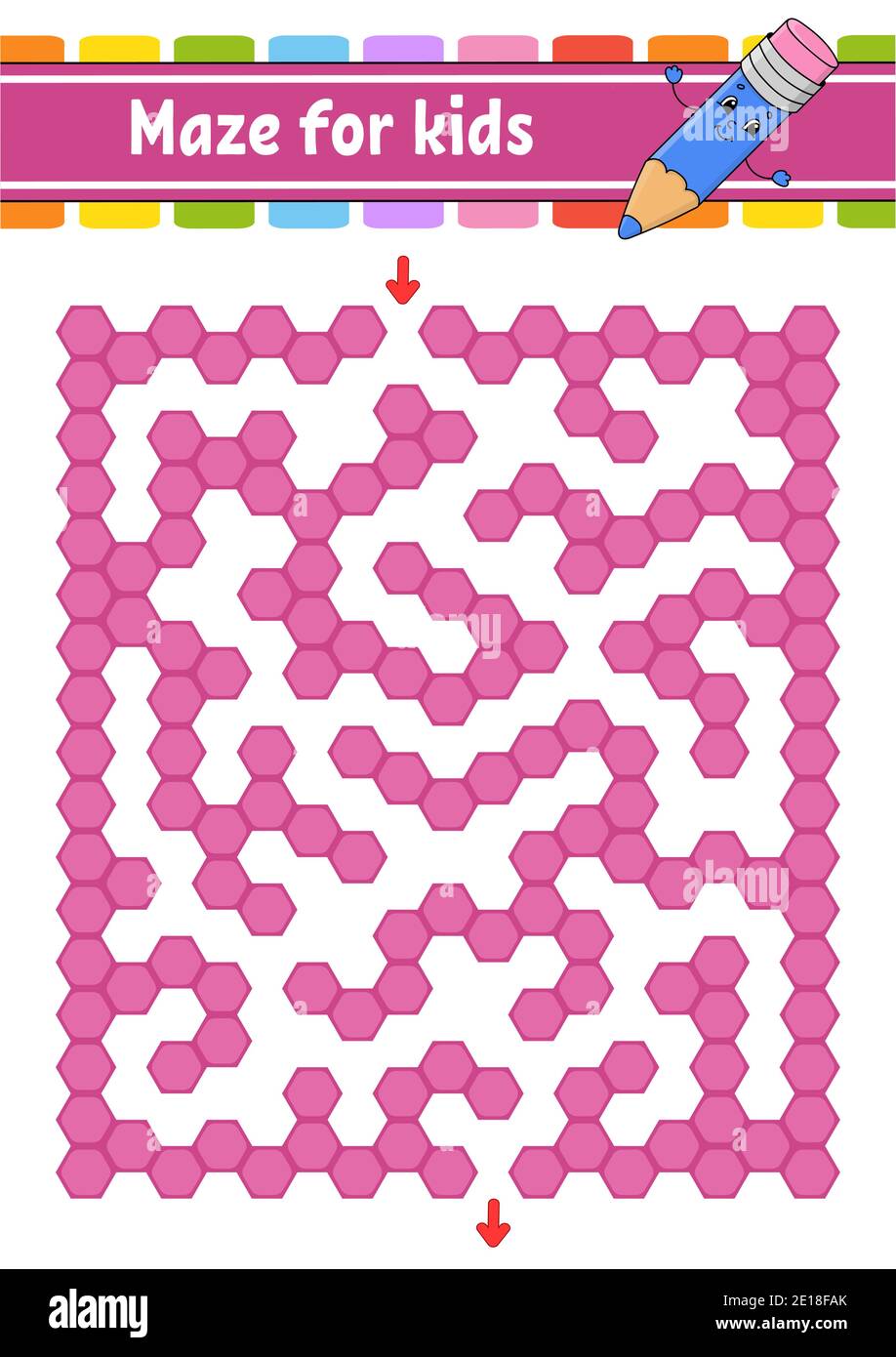 Rectangular color maze. Game for kids. Funny labyrinth. Education ...