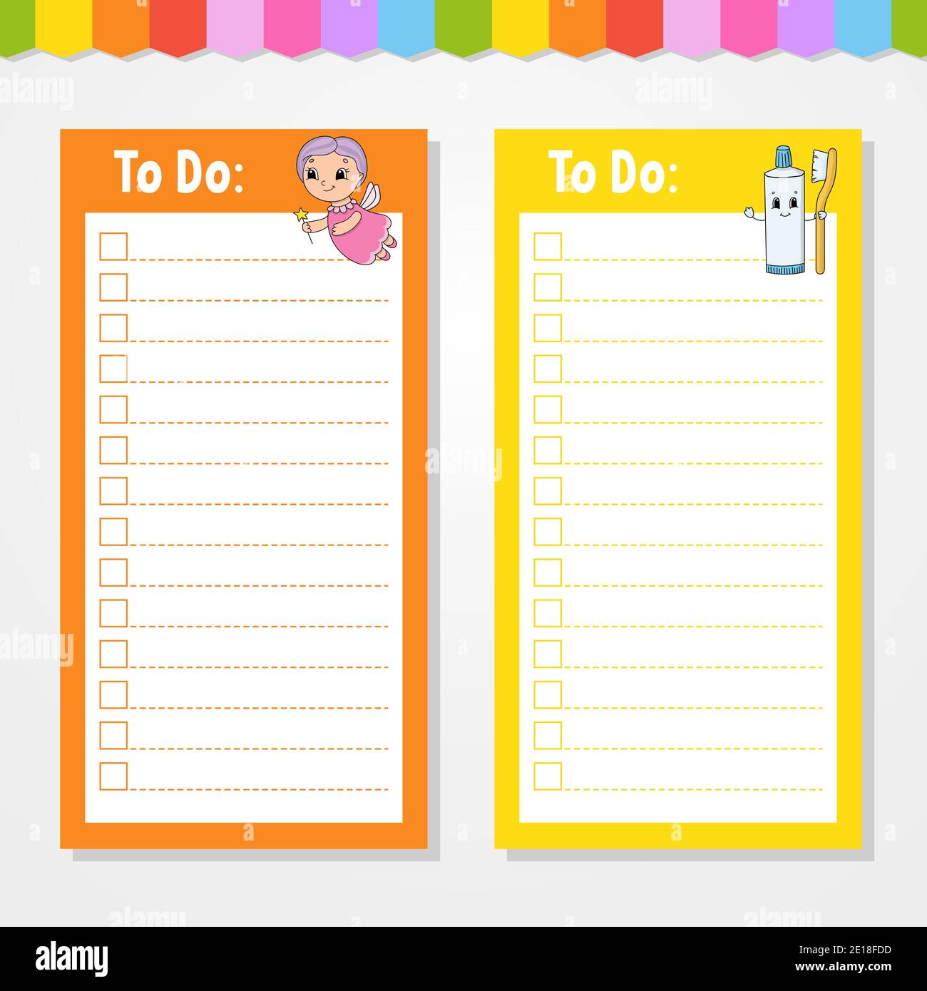 To do list for kids. Empty template. The rectangular shape. Isolated ...