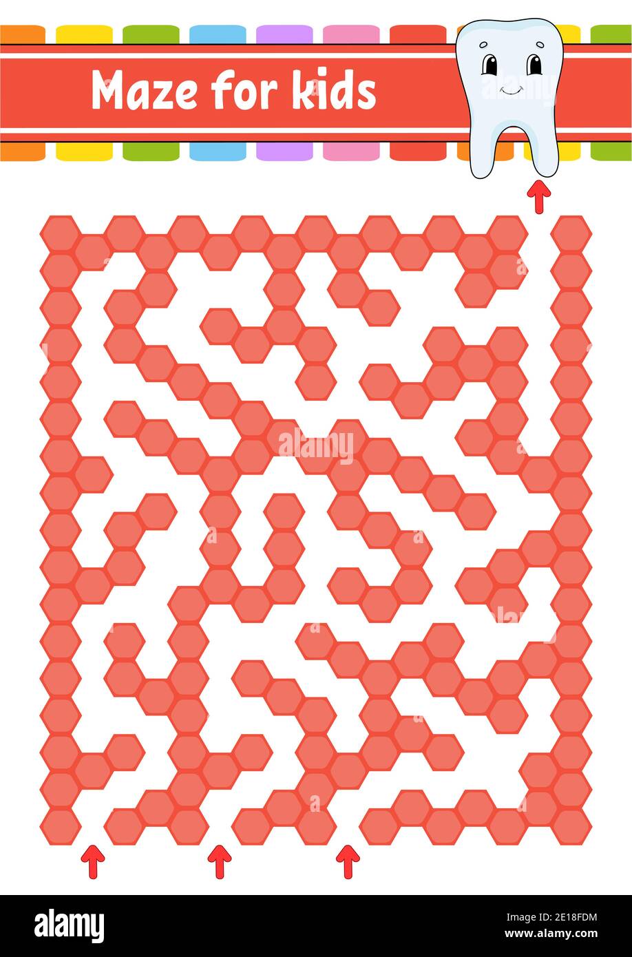 Rectangular color maze. Game for kids. Funny labyrinth. Education ...