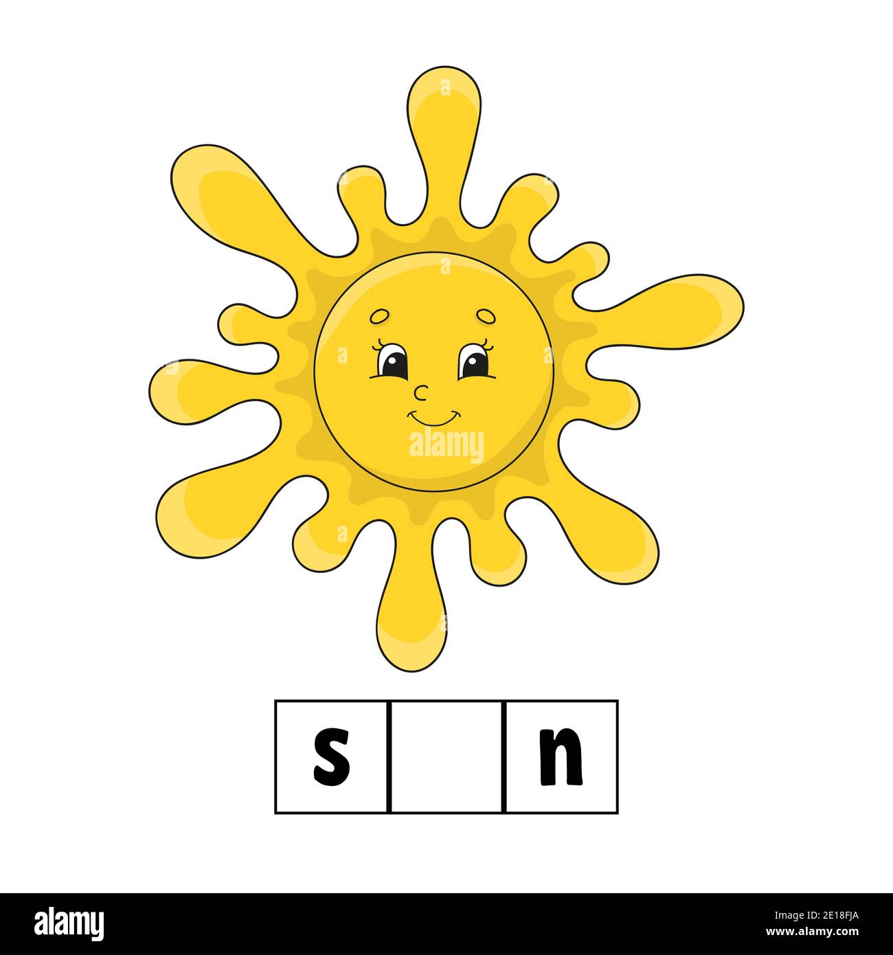 Words puzzle, sun. Education developing worksheet. Learning game for ...