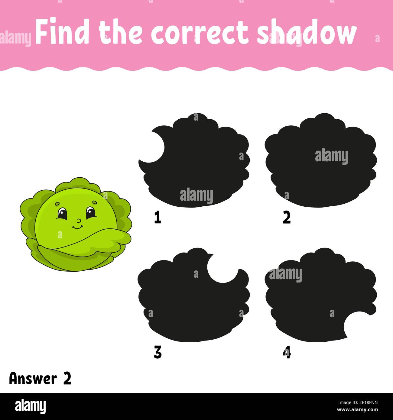 Find the correct shadow cabbage. Education developing worksheet ...