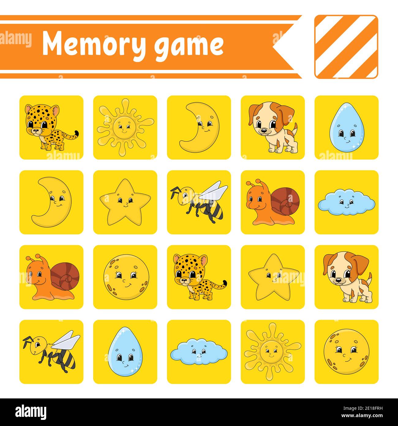 Memory game for kids. Education developing worksheet. Activity page ...