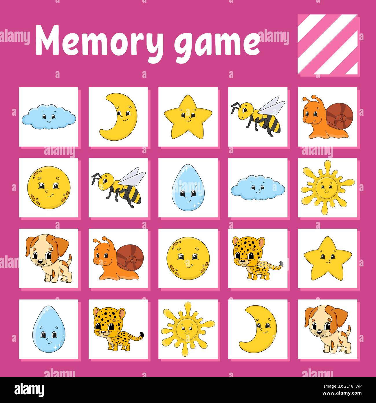 Memory game for kids. Education developing worksheet. Activity page ...