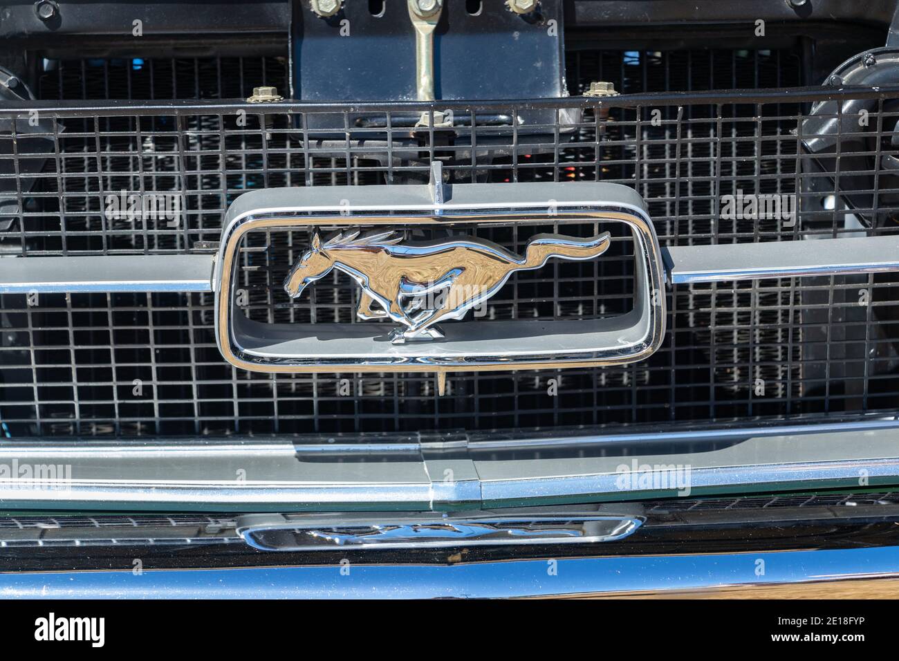 Ford Mustang grille and badge emblem at Stars & Stripes classic ...