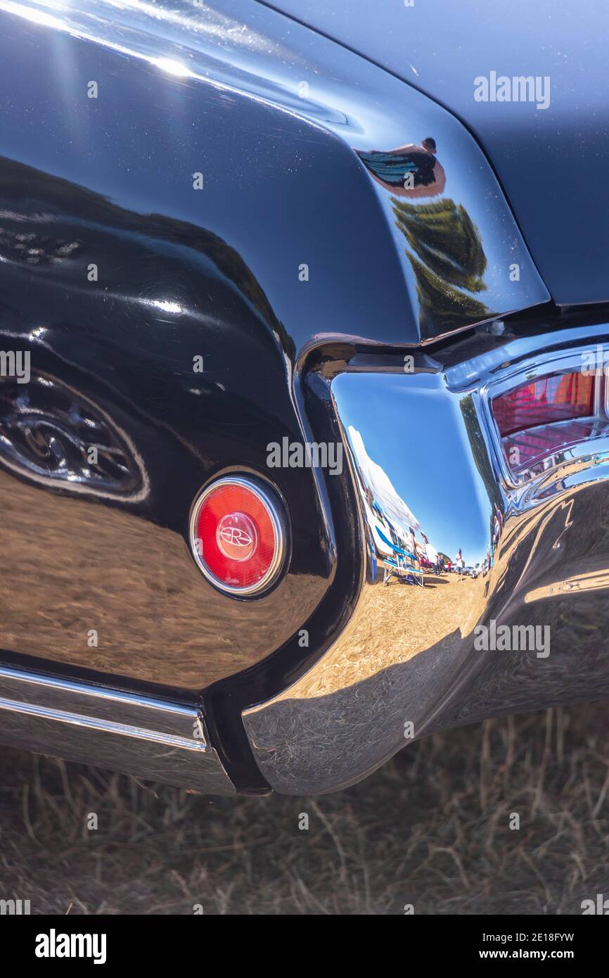 close up of rear of 1960s American buick riviera vintage car at Stars ...