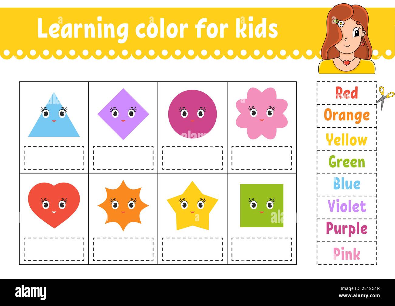 Learning color for kids. Education developing worksheet. Activity page ...