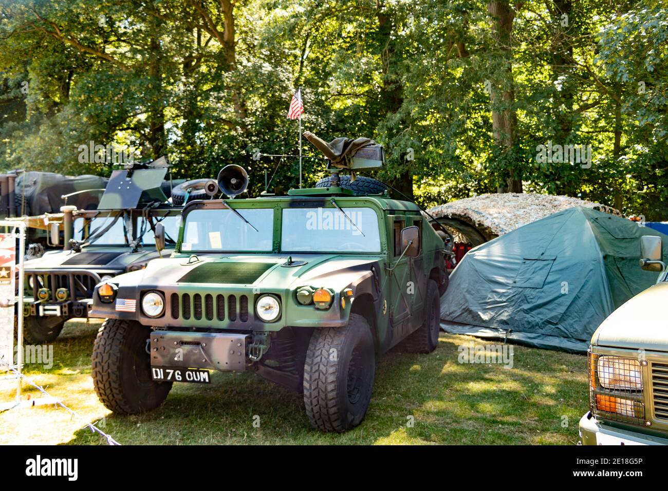 military black Hummer H1 Humvee at American vehicle show at Tatton Park ...