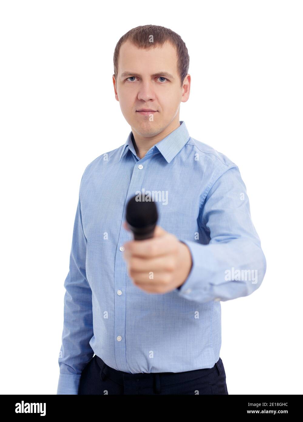 Young handsome man giving interview hi-res stock photography and images ...