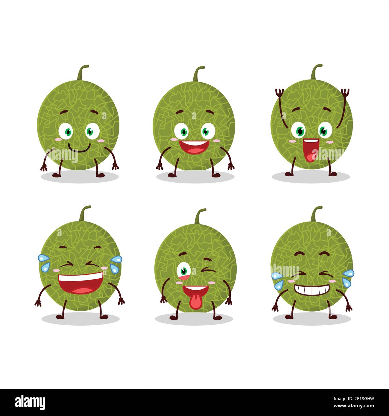 Cartoon character of melon with smile expression. Vector illustration ...