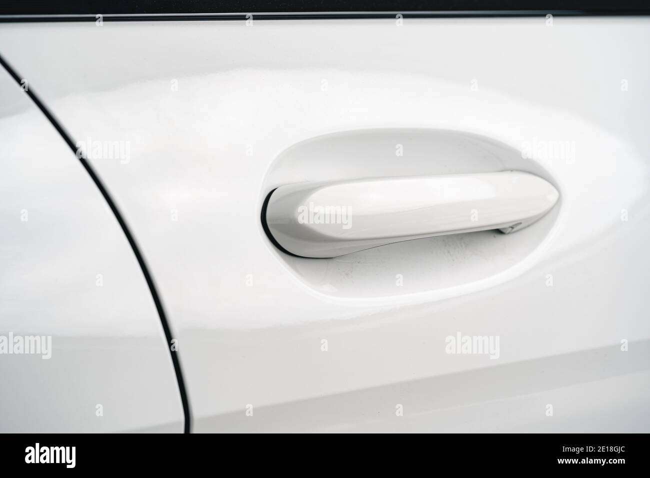 Modern luxury car door handle close up Stock Photo - Alamy