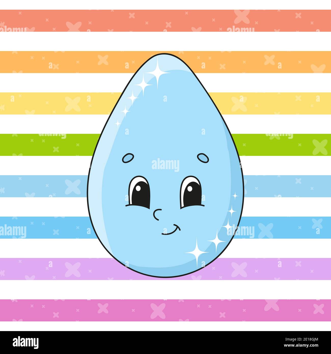 Cute drop. Colorful vector illustration. Cartoon style. Isolated on ...