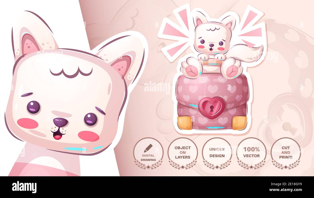 Cat, with diplomat - cute sticker Stock Vector Image & Art - Alamy