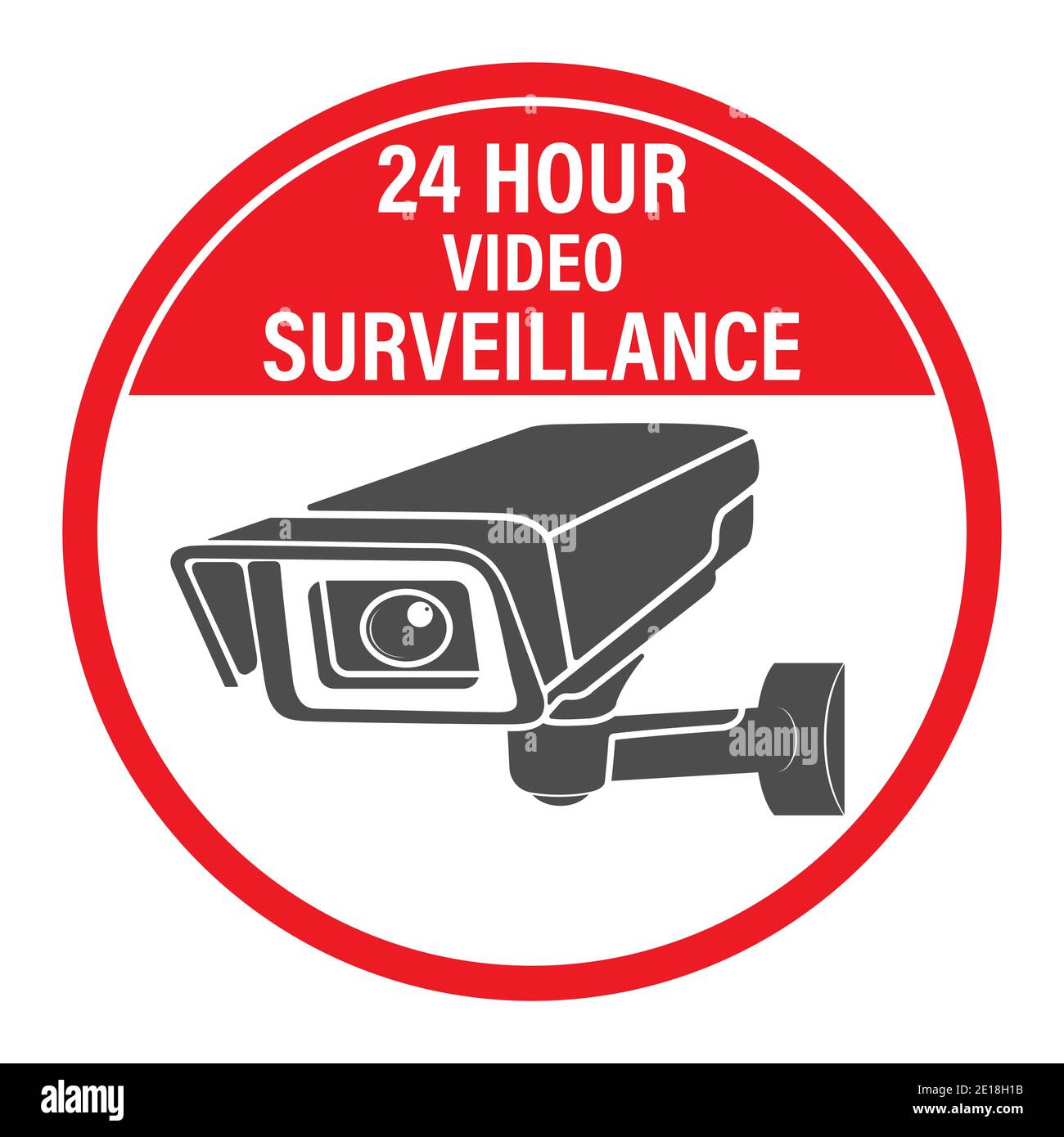 24 hours video surveillance. Vector video surveillance sign with the ...