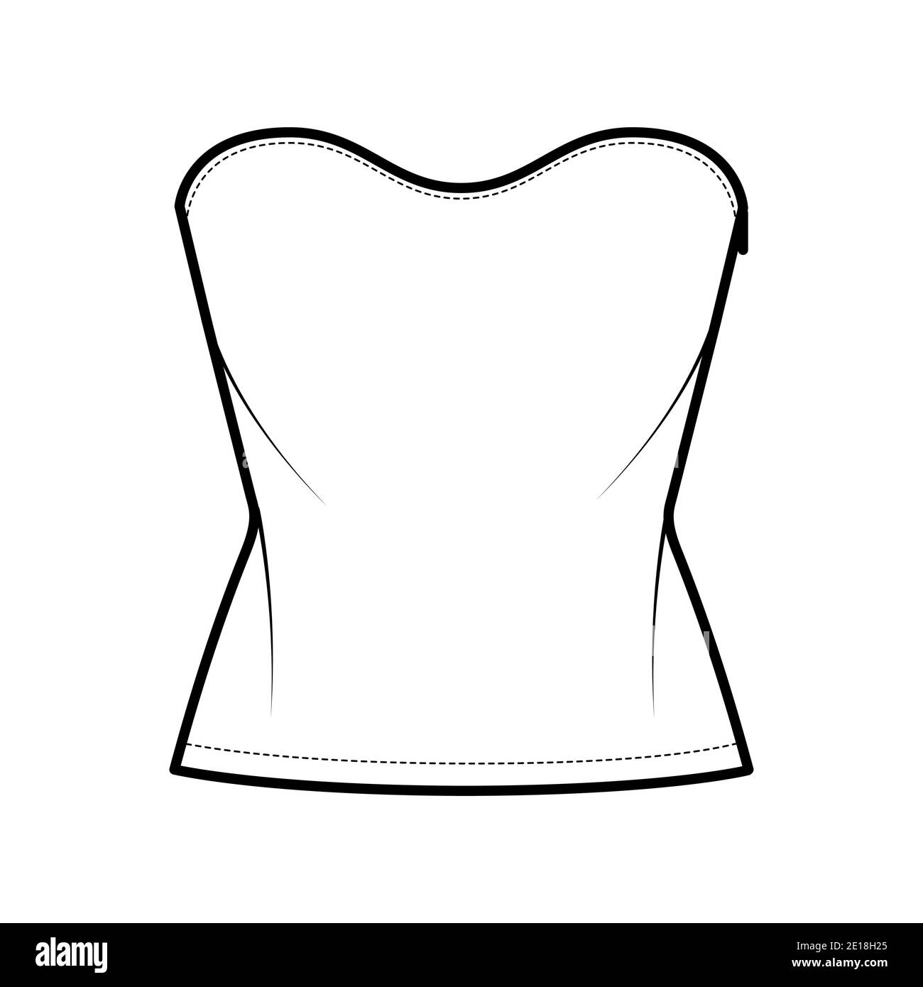 Strapless crop top Stock Vector Images - Alamy