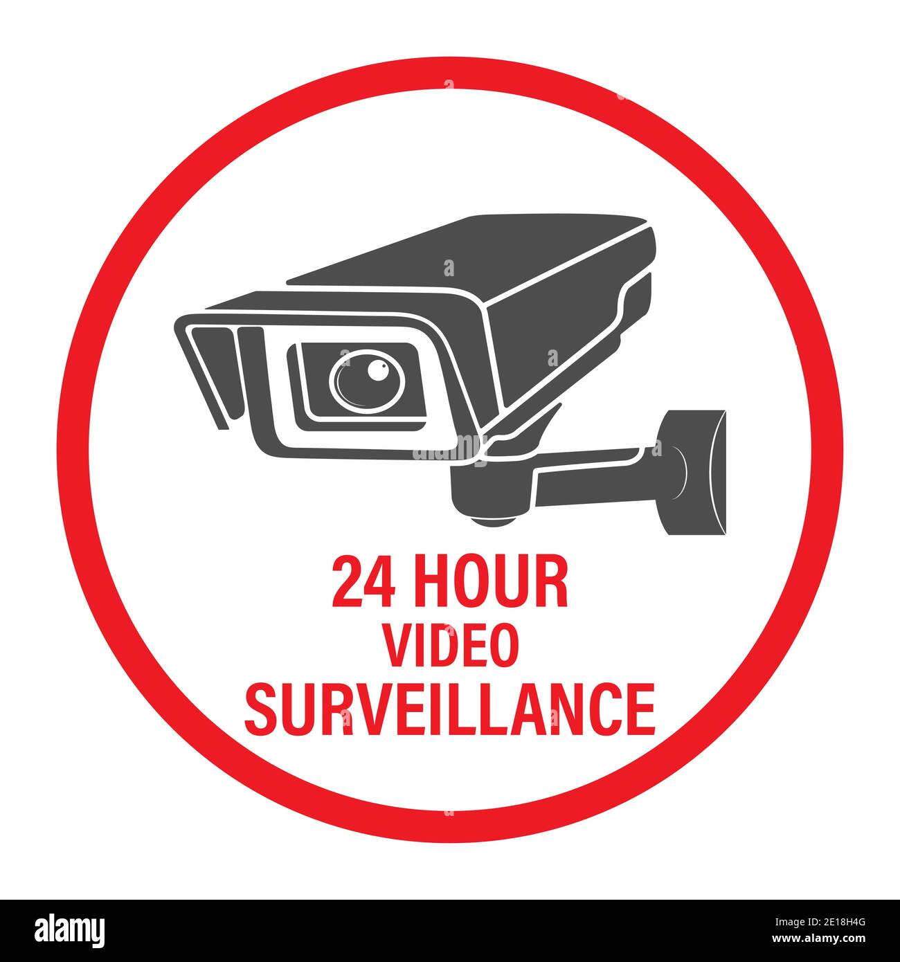24 hours video surveillance. Vector video surveillance sign with the ...