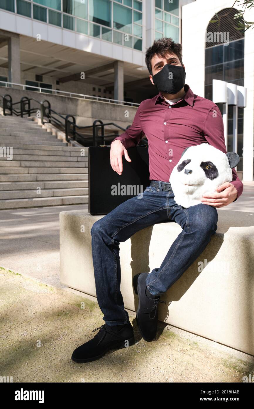 Man in panda costume suit hi-res stock photography and images - Alamy