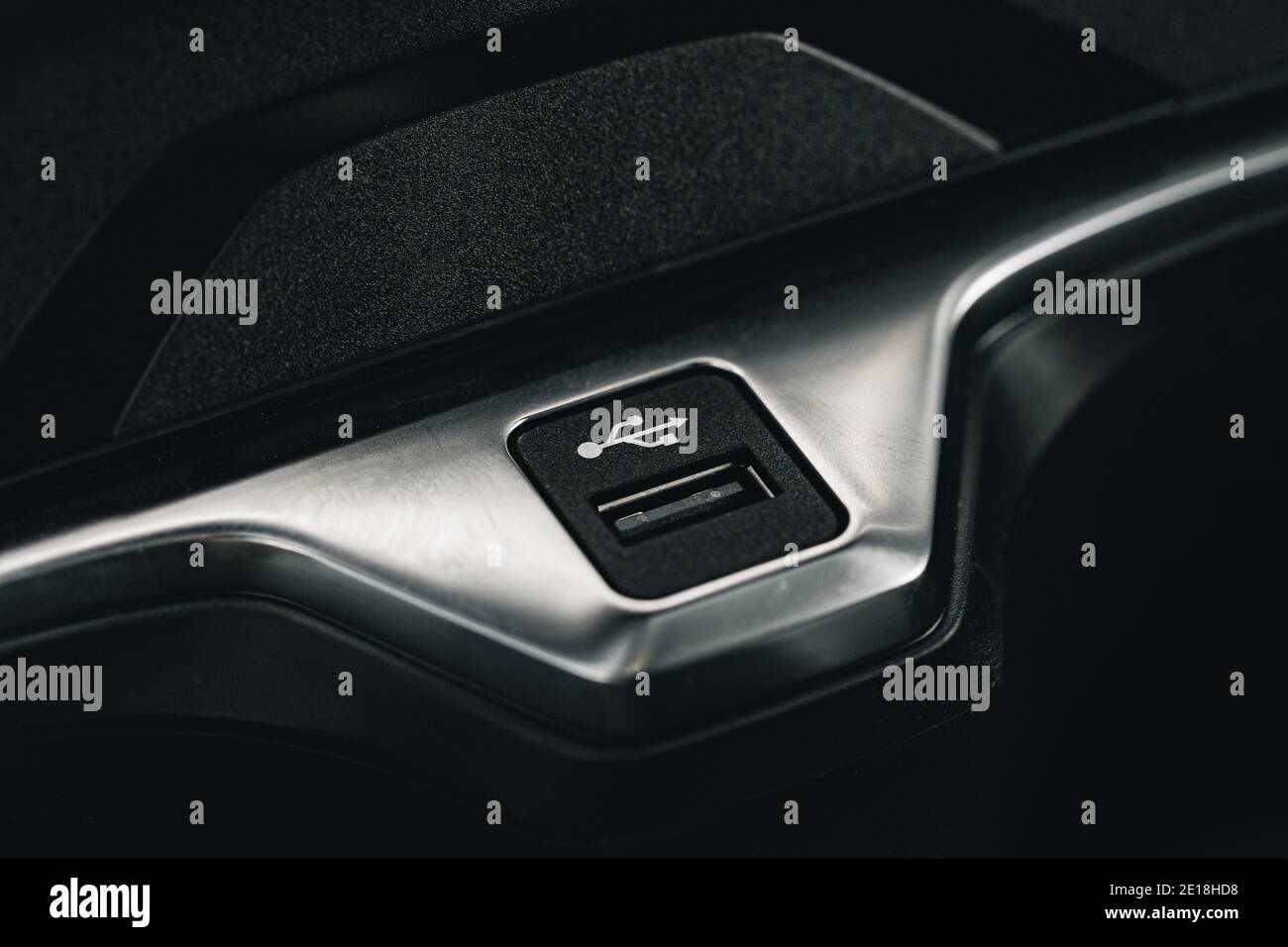 USB port for connecting device in luxury car Stock Photo - Alamy