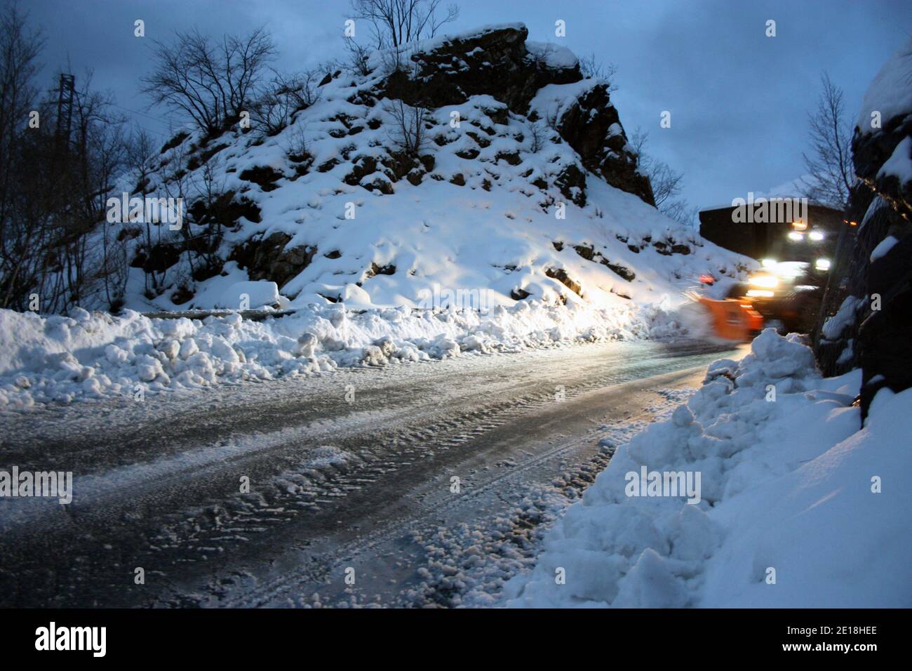 Work snowcat tractor machine plow hi-res stock photography and images ...