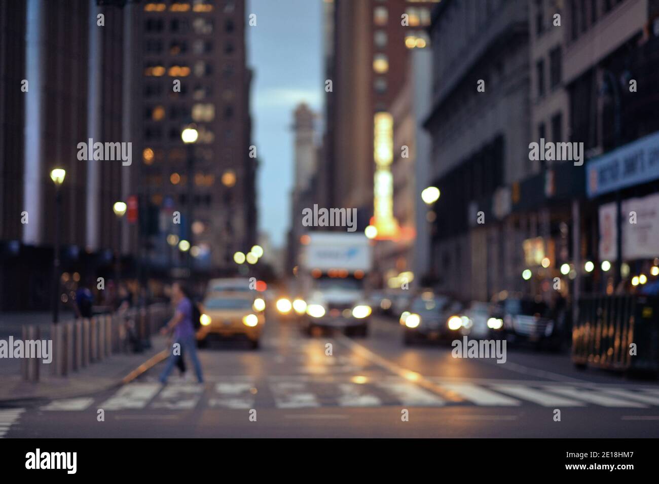 Evening street scene in New York city Stock Photo - Alamy