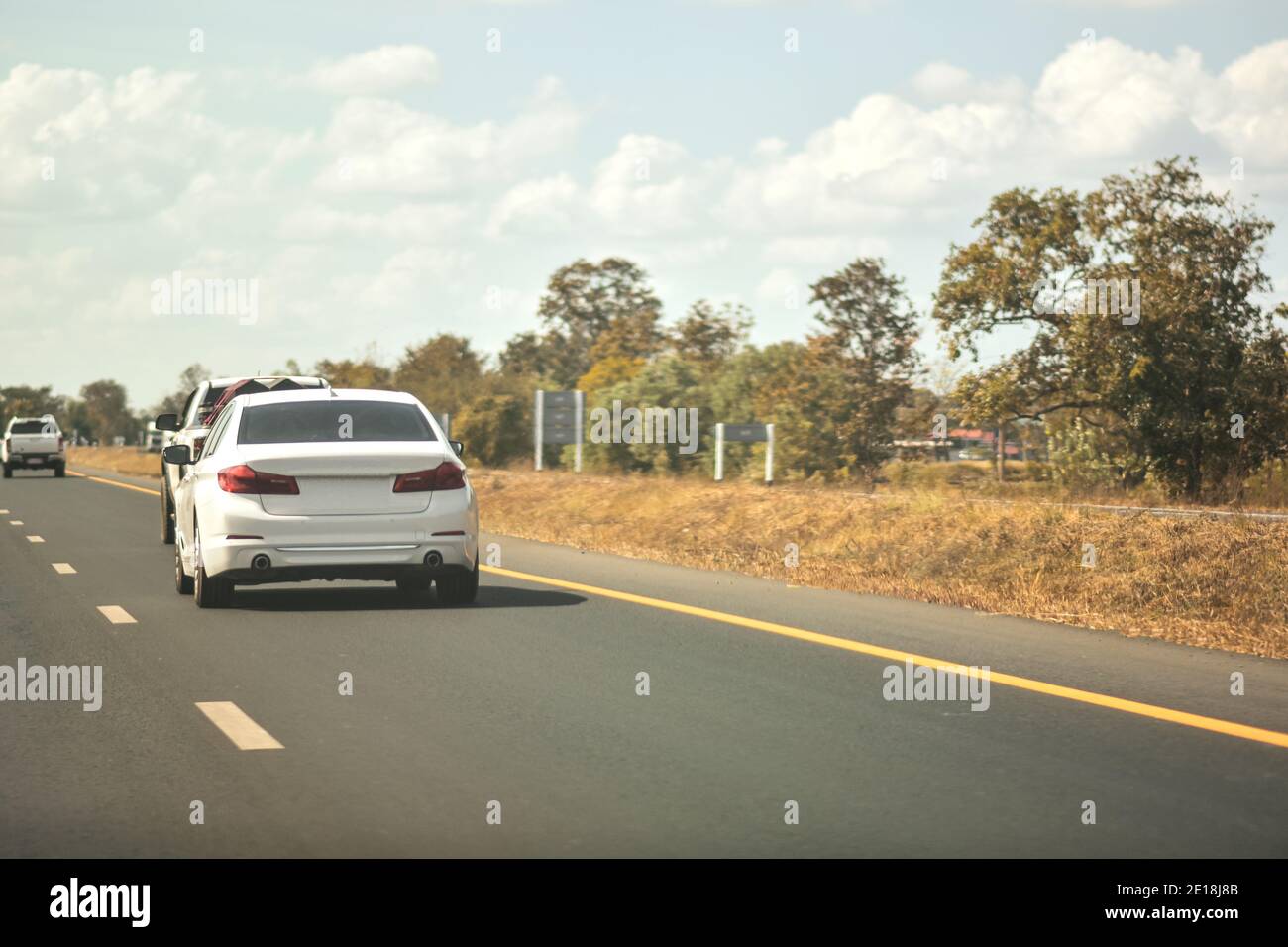 Car driving on high way road Stock Photo - Alamy