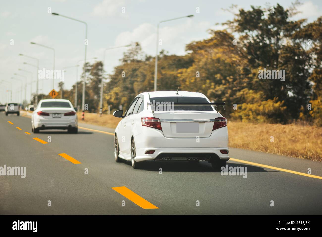 Car driving on high way road Stock Photo - Alamy