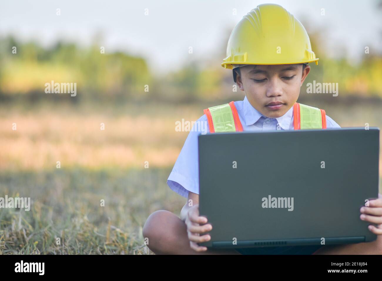 Boy dream future Engineering computer success Stock Photo - Alamy
