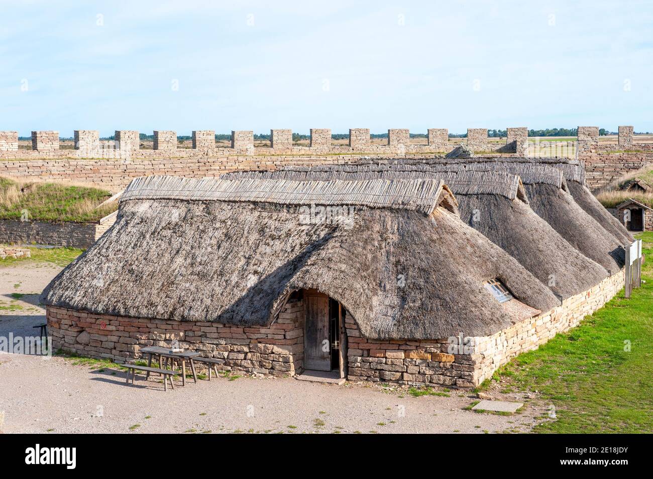 Eketorp Castle, a reconstruction of a medieval fortress, Öland, Sweden ...