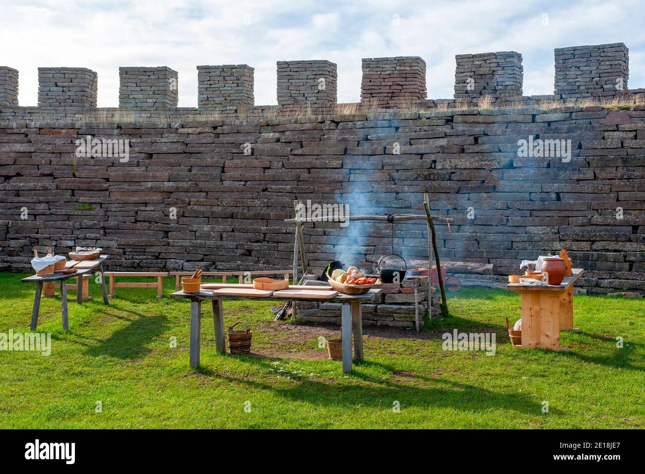 Eketorp Castle, a reconstruction of a medieval fortress, Öland, Sweden ...