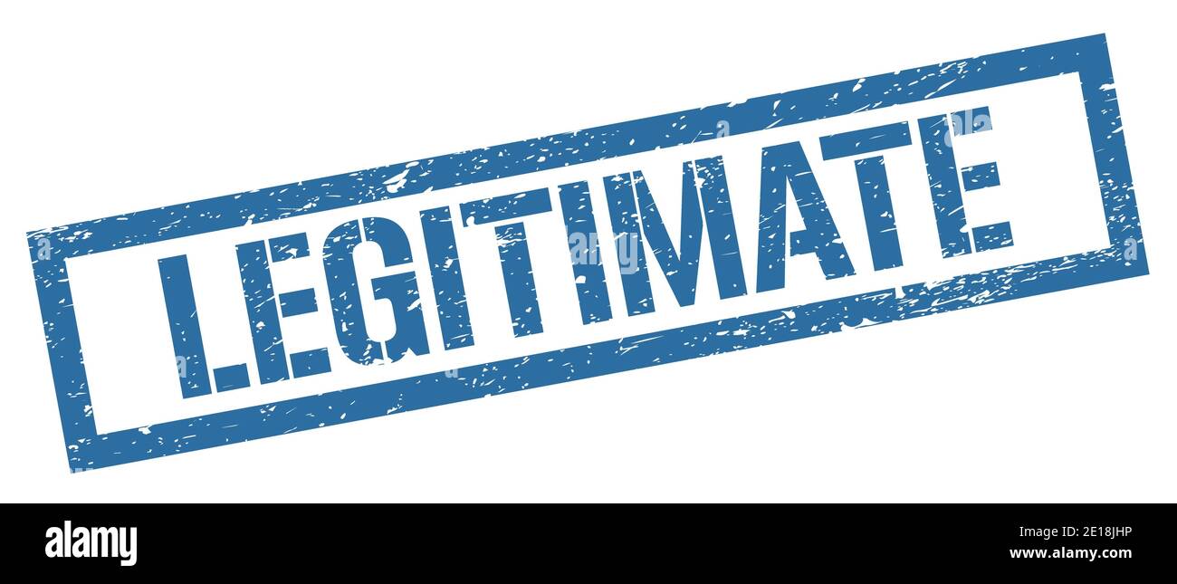 LEGITIMATE blue grungy rectangle stamp sign Stock Photo - Alamy