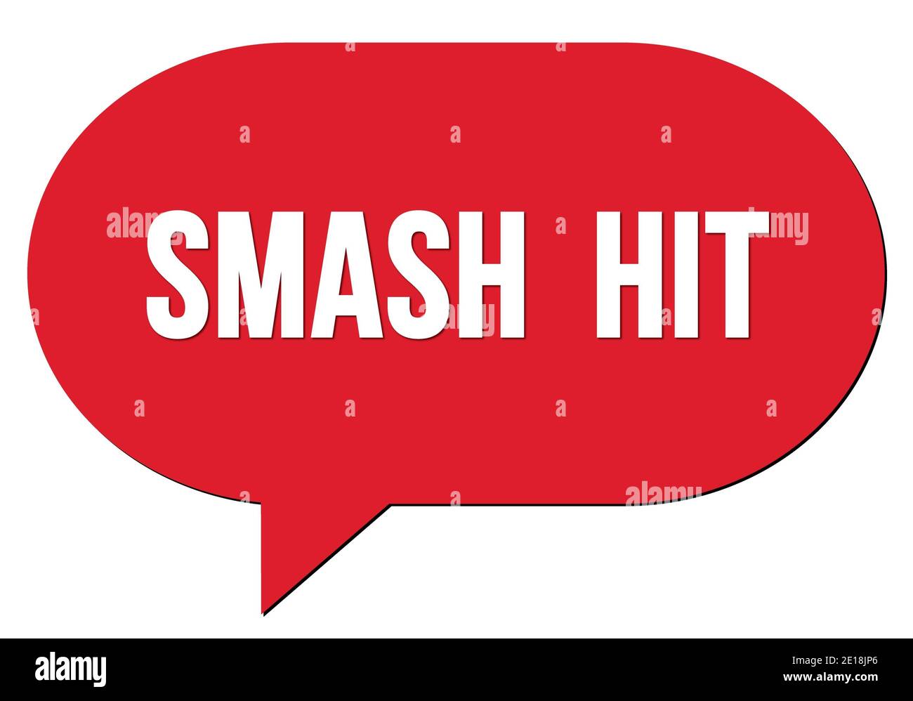 SMASH HIT text written in a red speech bubble stamp Stock Photo - Alamy
