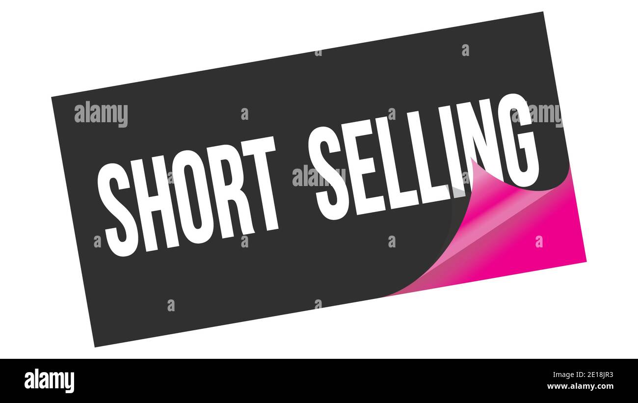 SHORT SELLING text written on black pink sticker stamp Stock Photo - Alamy