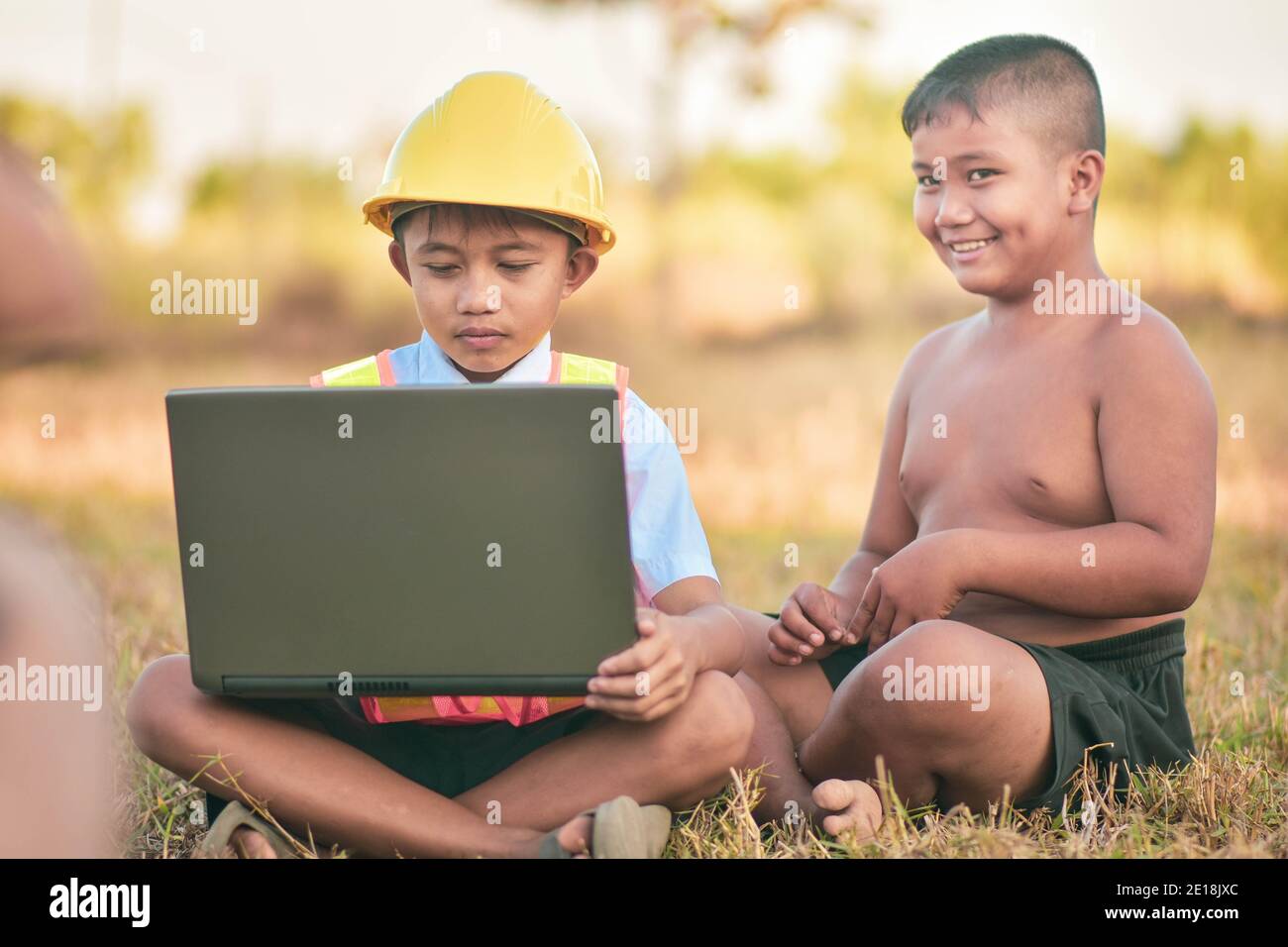 Children are studying distance via the internet,Distance learning ...