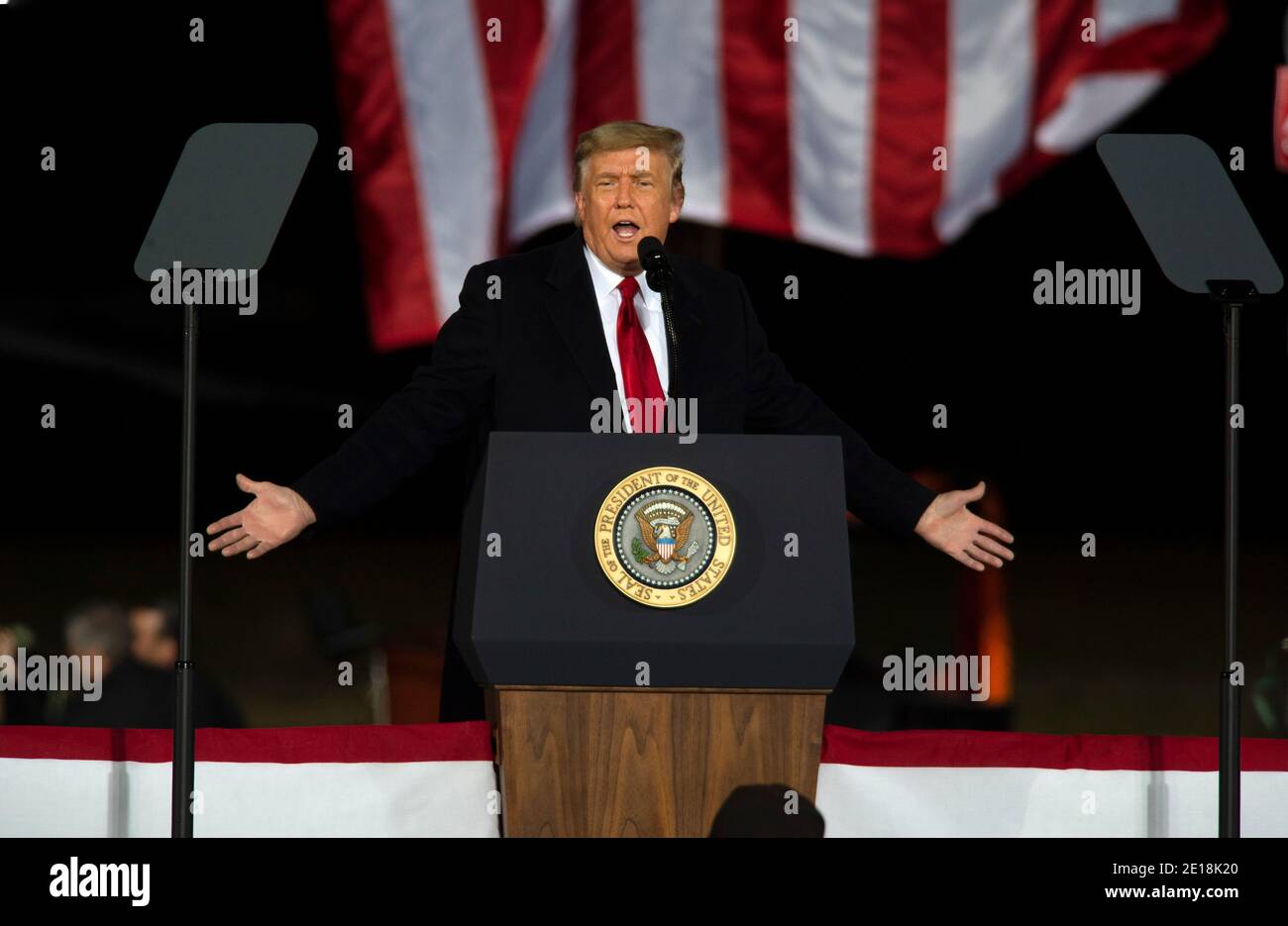 Dalton, USA. 4th Jan, 2021. President Donald Trump holds final Victory ...