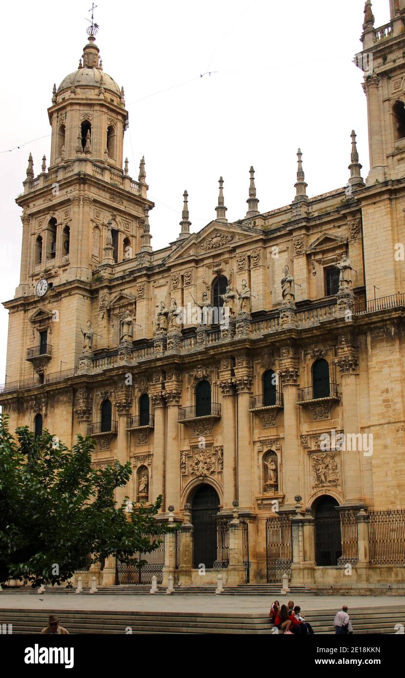Facade of the Assumption of the Virgin Cathedral Jaen Andalusia Spain ...