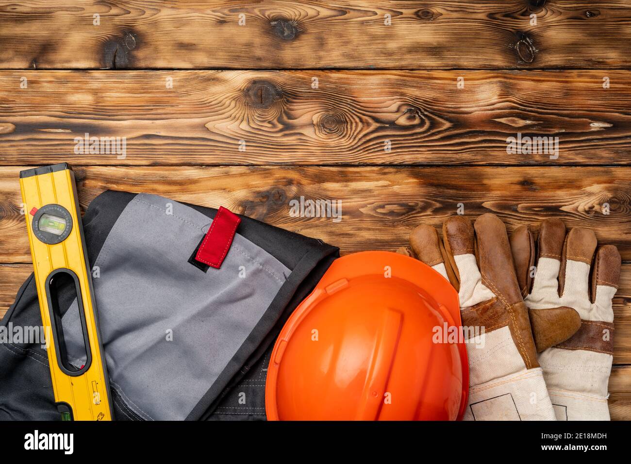 Top view of uniform of construction worker Stock Photo - Alamy