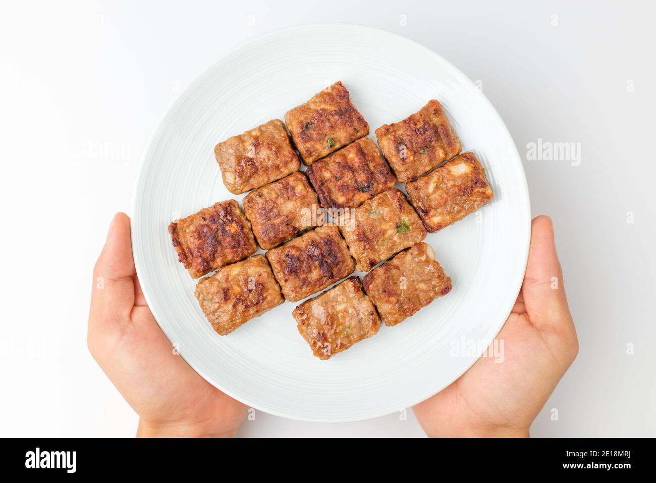 Meat bandit on white background Stock Photo - Alamy