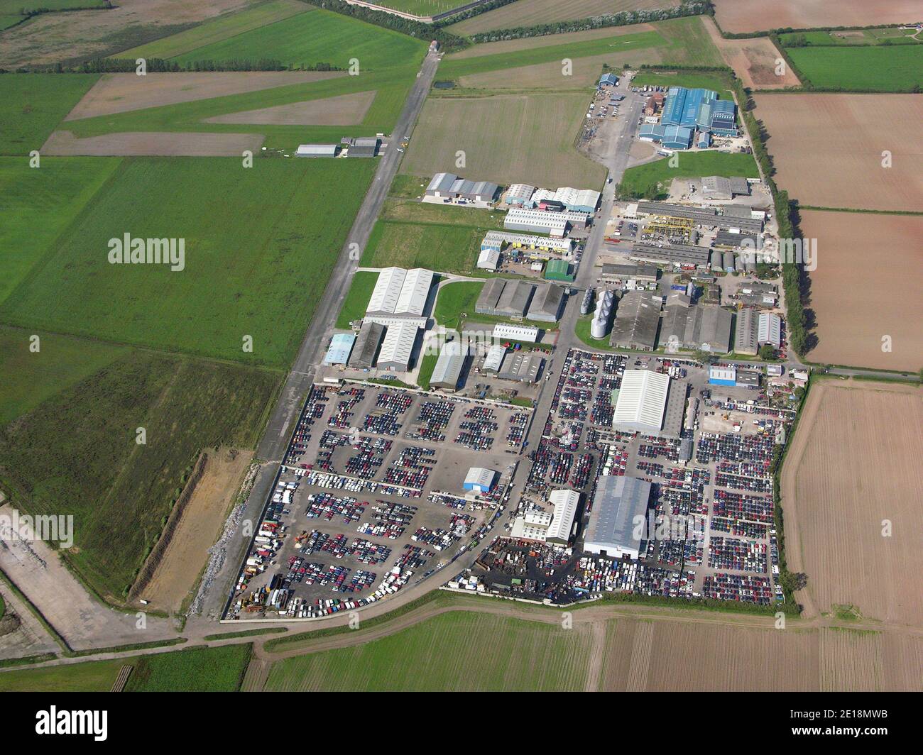 aerial view of Full Sutton Industrial Estate and Airfield flying club ...