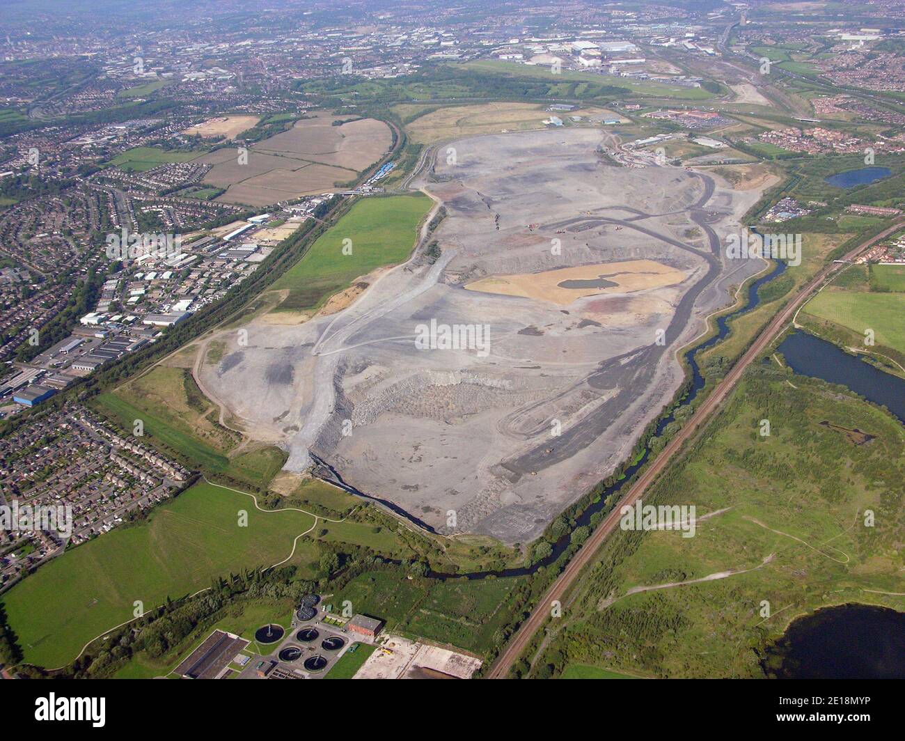 aerial view of the former Orgreave coal mine and spoil heap taken in ...
